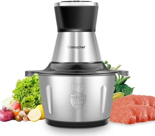 Amazon.com: AMZCHEF Powerful Electric Food Processor with Stainless ...