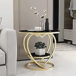 EYLEX Heart Shape Coffee Table Sofa Side Table with Storage Shelf, 2 ...