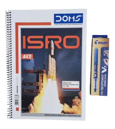 Doms A4 Size(29.7x21 Cm.) 70GSM Spiral Foolscape Notebook 160 Pages ...