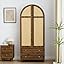 Amazon.com: YUCHIATH Arched Armoire Wardrobe Closet with 2 Rattan Doors ...