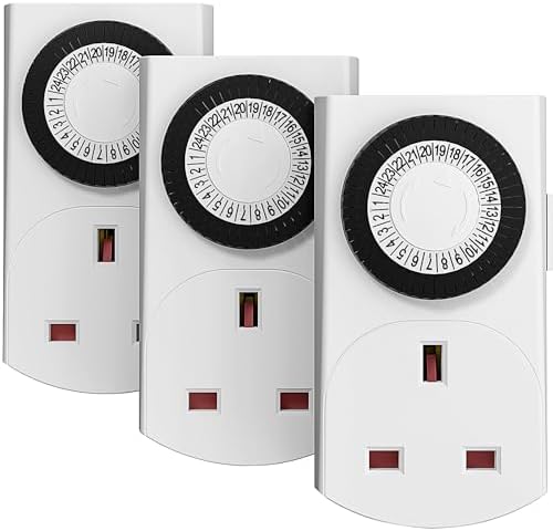 HBN Mechanical Timer Plug Socket, 24 Hour Programmable Energy Saving ...