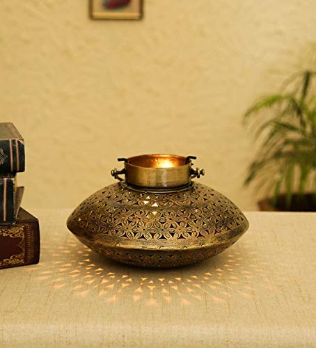 Buy Jaipuri Craft Gold Metal Table Candle Holder | Gift Item | Home ...