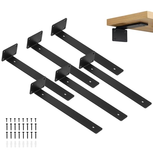 Knpwer 6 Pcs Shelf Brackets,:12 Inch Heavy Duty Shelf Supports Rustic ...