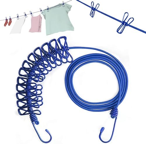 LELUSH Retractable Portable Washing Line, Elastic Clothesline Travel ...