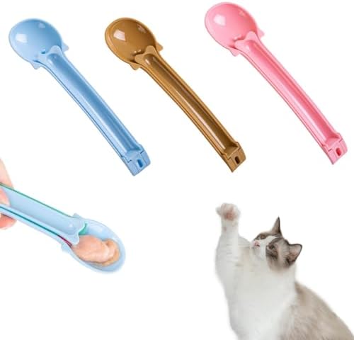 2pcs Pink & Blue Cute Kitten Lickable Snack Treat Spoon Multi ...