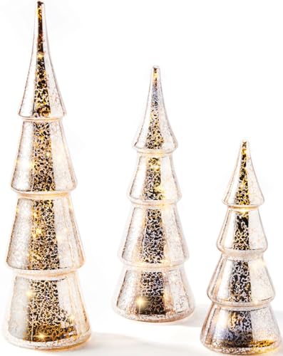Snapklik.com : Mercury Glass Christmas Tree Decoration - Set Of 3 ...
