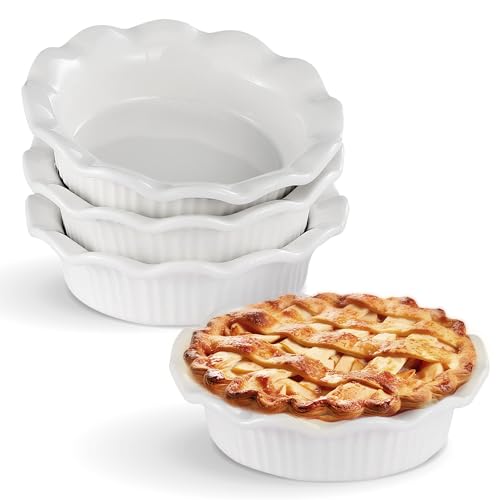 Amazon.com: Aunt Shannon's Kitchen White Ceramic Mini Pie Pans - Set of ...