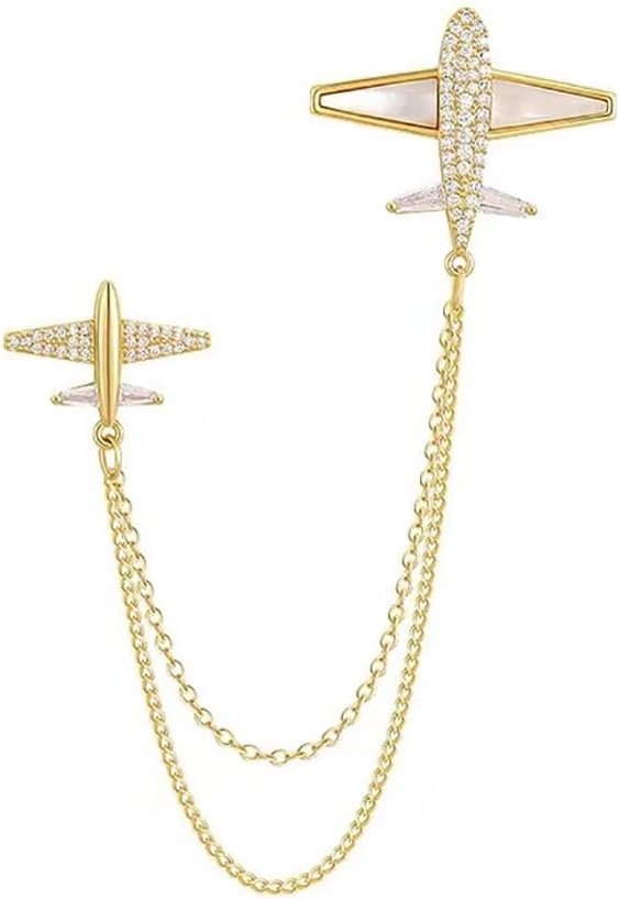 Amazon.com: Dainty Airplane Brooch Pin for Women Girls Cubic Zirconia ...