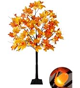 Amazon.com: Uieke 24inch Lighted Artificial Fall Maple Tree Fall Decor ...