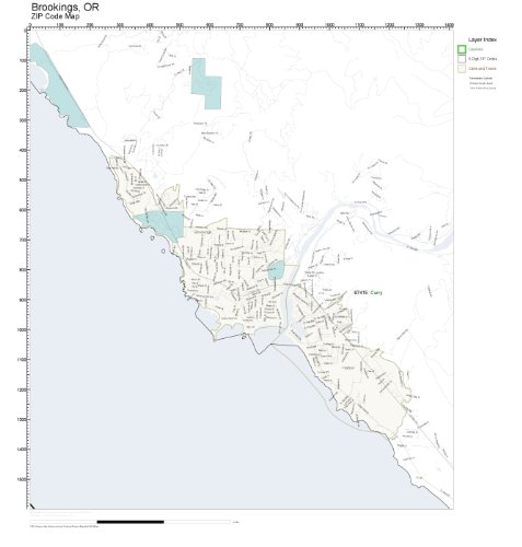 ZIP Code Wall Map of Brookings, OR ZIP Code Map Not Laminated: Amazon.com: Office Products