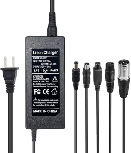 Amazon.com: 42V 2A Charger 5 Plugs for Scooter 36V Lithium Battery ...