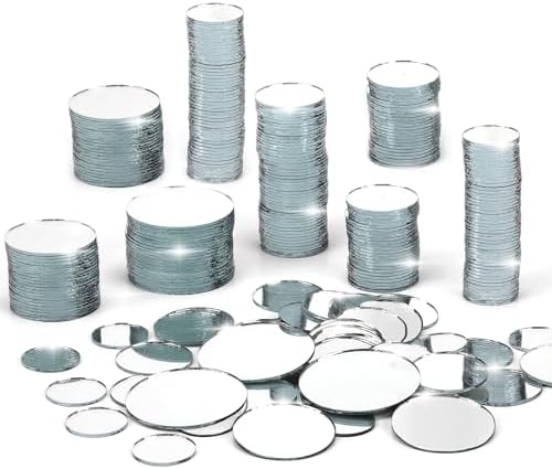 Amazon.com: Juvale Craft Mirrors Bulk Mini Glass Tiles - 2-Inch Round ...