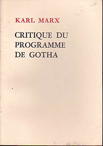 Critique du programme de Gotha: unknown author: Amazon.com: Books