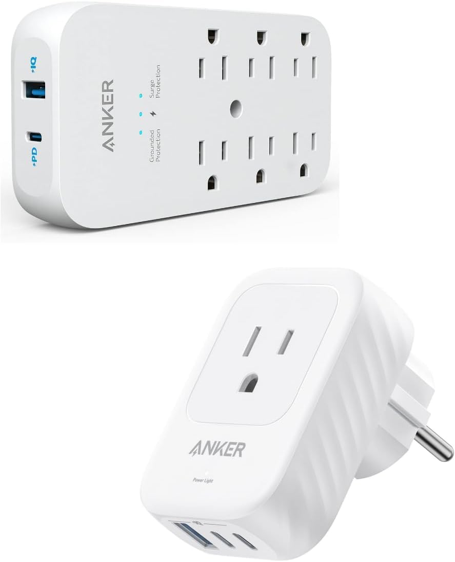 Amazon.com: Anker Outlet Extender and USB Wall Charger, 6 Outlets and 2 ...