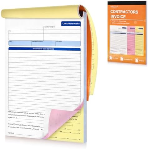 Amazon.com : Large Contractor Invoice Book, Invoice Receipt Book with ...