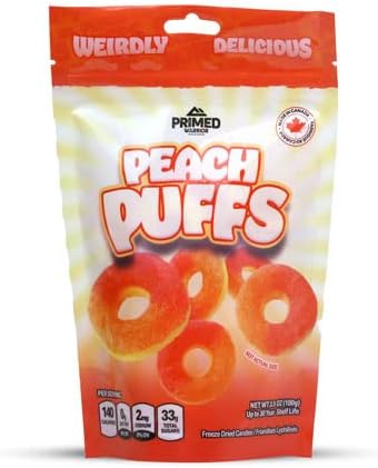 Primed Warrior Freeze Dried Candy, Peach Puffs, Fun to Eat, Crispy ...