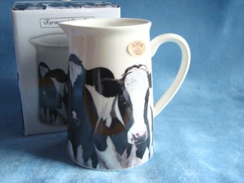 Cow Ceramic Milk Jug Pitcher Farm Animals Farmyard Kitchen 1/2 Pint ...