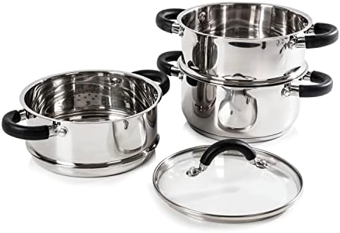 3 Tier Stainless Steel Multi Steamer Pan : Amazon.co.uk: Home & Kitchen