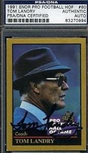 Amazon.com : Sports Memorabilia Tom Landry Signed 1991 Enor Autograph ...