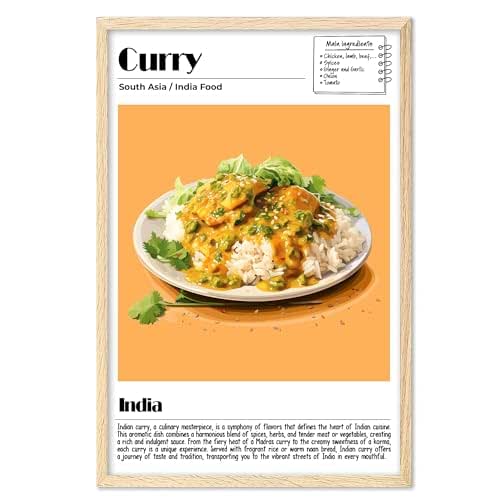 Amazon.com: Curry Poster, Food Wall Art, India Food Print, Modern ...