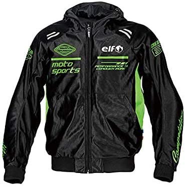 Amazon | [エルフ] バイク用ジャケット ソリトメッシュパーカー グリーン 3L EJ-S104 | ジャケット | 車＆バイク