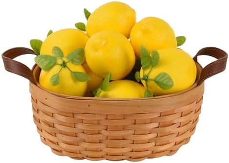Amazon.com: VYNYJOAN Artificial Lemons with Leaves 12 Pcs Lifelike ...