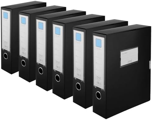 PINGEUI 6 Pack A4 Box Files, 75mm Collapsible Foolscap Folders Box ...