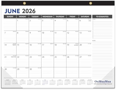Amazon.com : OuMuaMua Large Desk Calendar 2026-2027 - 19 Months from ...
