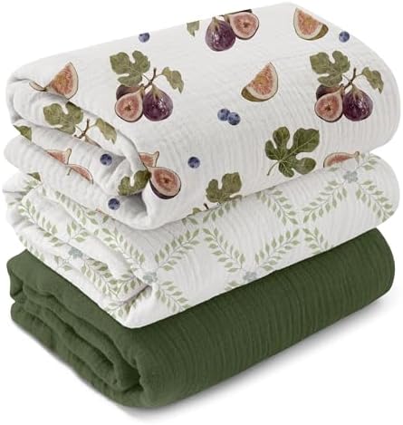Amazon.com: GLLQUEN BABY Muslin Swaddle Blankets for Newborns, 3-Pack ...