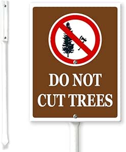 Amazon.com: Lucidhisun Do Not Cut Trees Yard Sign with Stakes 4.6in×6in ...
