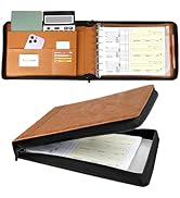 Amazon.com : Smarpau 7 Ring PU Leather Check Binder with Zipper Pouch ...