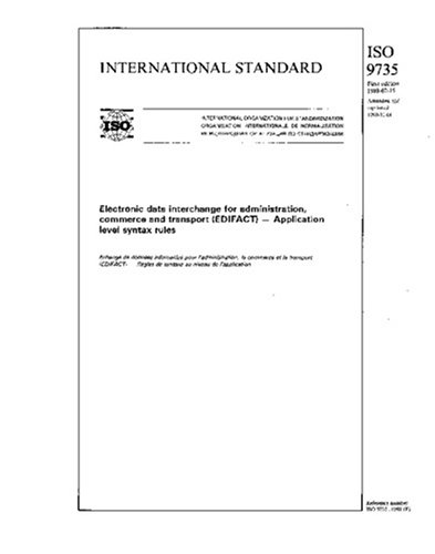 ISO 9735:1988, Electronic data interchange for administration, commerce ...