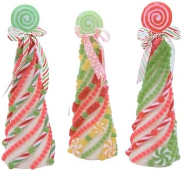 Amazon.com: Colorful Frosted Faux Gum Drop Christmas Trees, Set of 3 ...