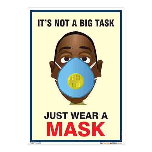 buysafetyposters.com - Wear A Mask Poster In English PVC Sticker (A4, 8 ...