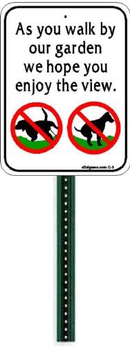 Amazon.com : Small Discreet No Poop or Pee Sign and 1ft Steel Post ...
