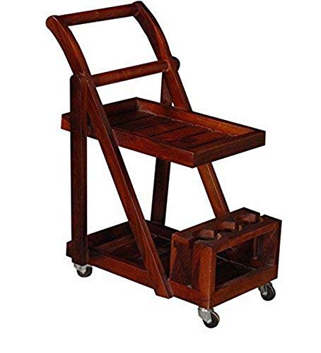 Craftatoz Sheesham Wood Bar Trolley/Wooden Service Trolley : Amazon.in ...