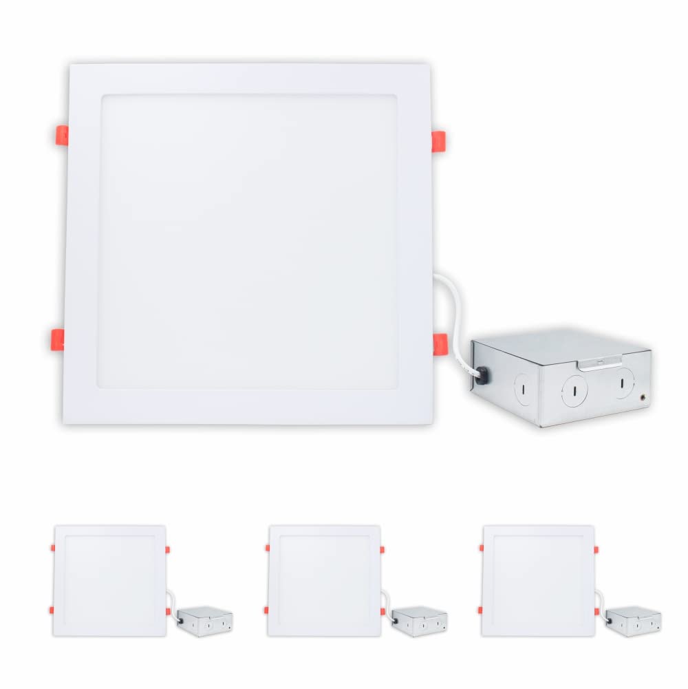 Buy ANC 12 Inch Ultra Thin Square LED Recessed Lighting, 3000K-4000K ...