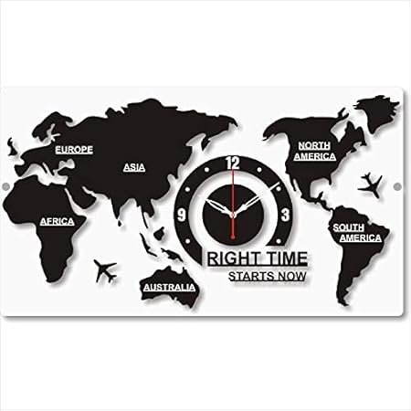 Buy IIK COLLECTION Designer Plastic Analogue Round World Wall Clock ...