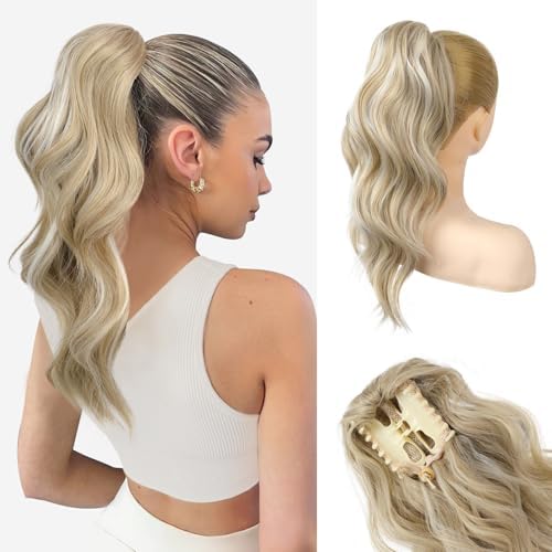 Amazon.com : HOOJIH Clip in Ponytail Extension, Ponytail Extension 18 ...