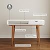 Amazon.com: Longcoam Design White Computer Desk with Drawers - 45 inch ...