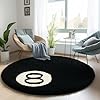 Amazon.com: Black Area Rug, Billiard Pool Eight Ball Carpet, Non-Slip ...