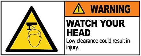 2 x CAUTION - WATCH YOUR HEAD - Warning Sign Removable Self Adhesive ...
