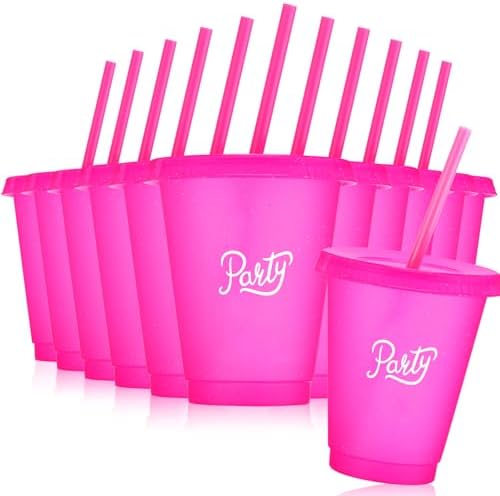 Amazon.com: Amyhill 12 Pcs Reusable Glitter Cups with Lids and Straws ...