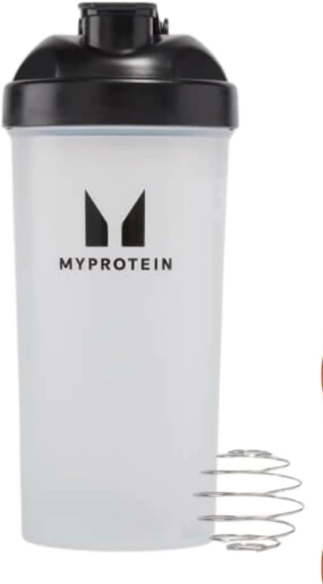 Myprotein Shaker Bottle - Black/Clear 600ml, with Mix Ball, Smooth ...