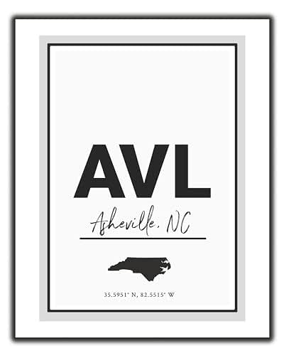 Amazon.com: Asheville NC Abbreviation Wall Art Print -8x10- North ...