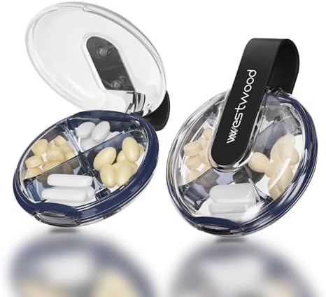 Amazon.com: ONTERATE Small Pill Case, Travel Pill Box, Portable Pill ...