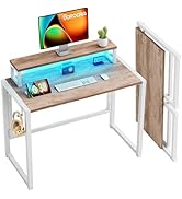 Amazon.com: SOROGRA Small Computer Desk with Storage Shelves 39.4 inch ...