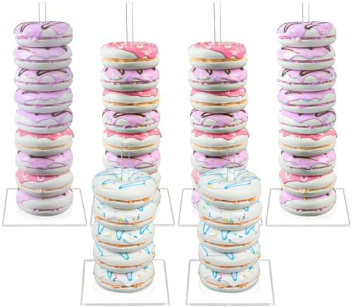 Amazon.com: Donut Stand Acrylic 4 Pack, Clear Bagel Holder Stand, Donut ...