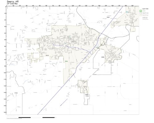 Amazon.com : ZIP Code Wall Map of Searcy, AR ZIP Code Map Not Laminated ...