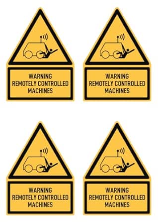 Sticker 150 x 100 mm, Pack of 4 – Warning Remote Controlled Machines ...